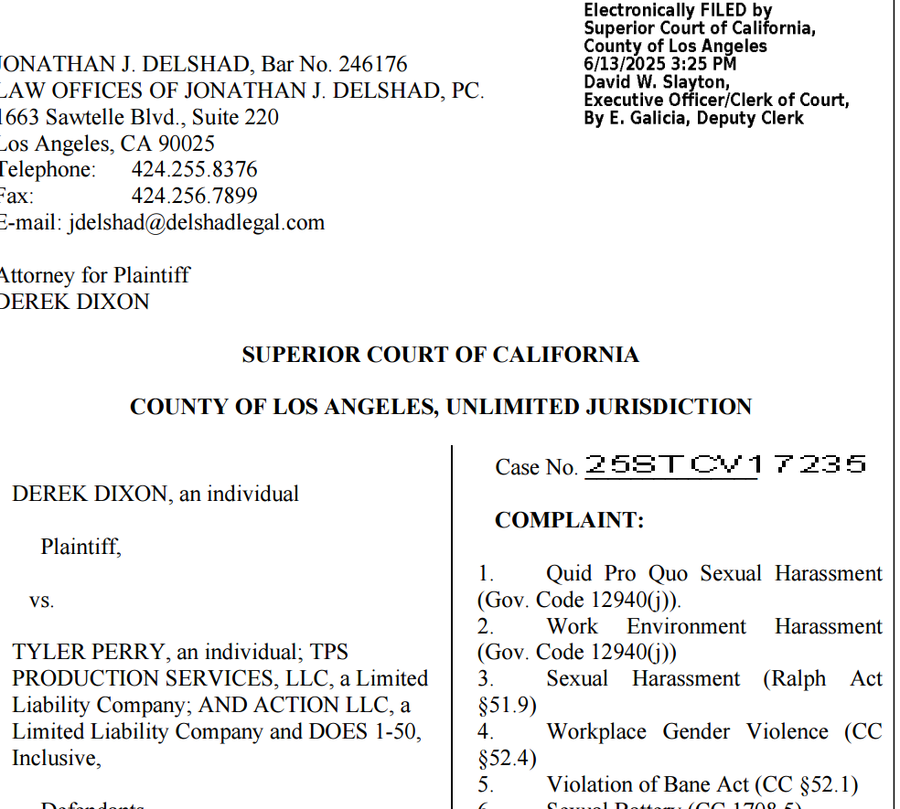Dixon v. Tyler Perry et. tất cả. - Văn phòng luật sư của Jonathan J ...